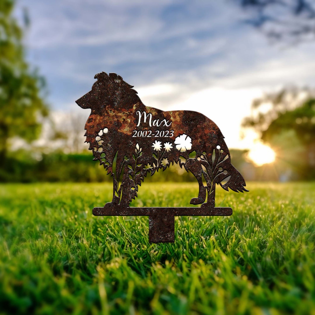 Custom Memorial Rusty Metal Sign, Collies Dog Loss, Sympathy Gift ...