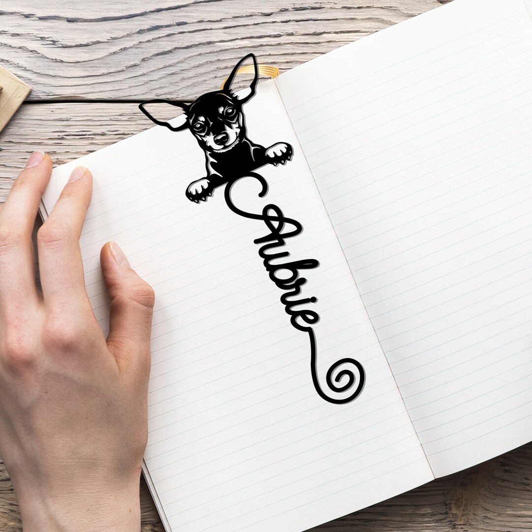 Custom Bookmark, Book Lover Gift, Miniature Pinscher Book Bookmark ...