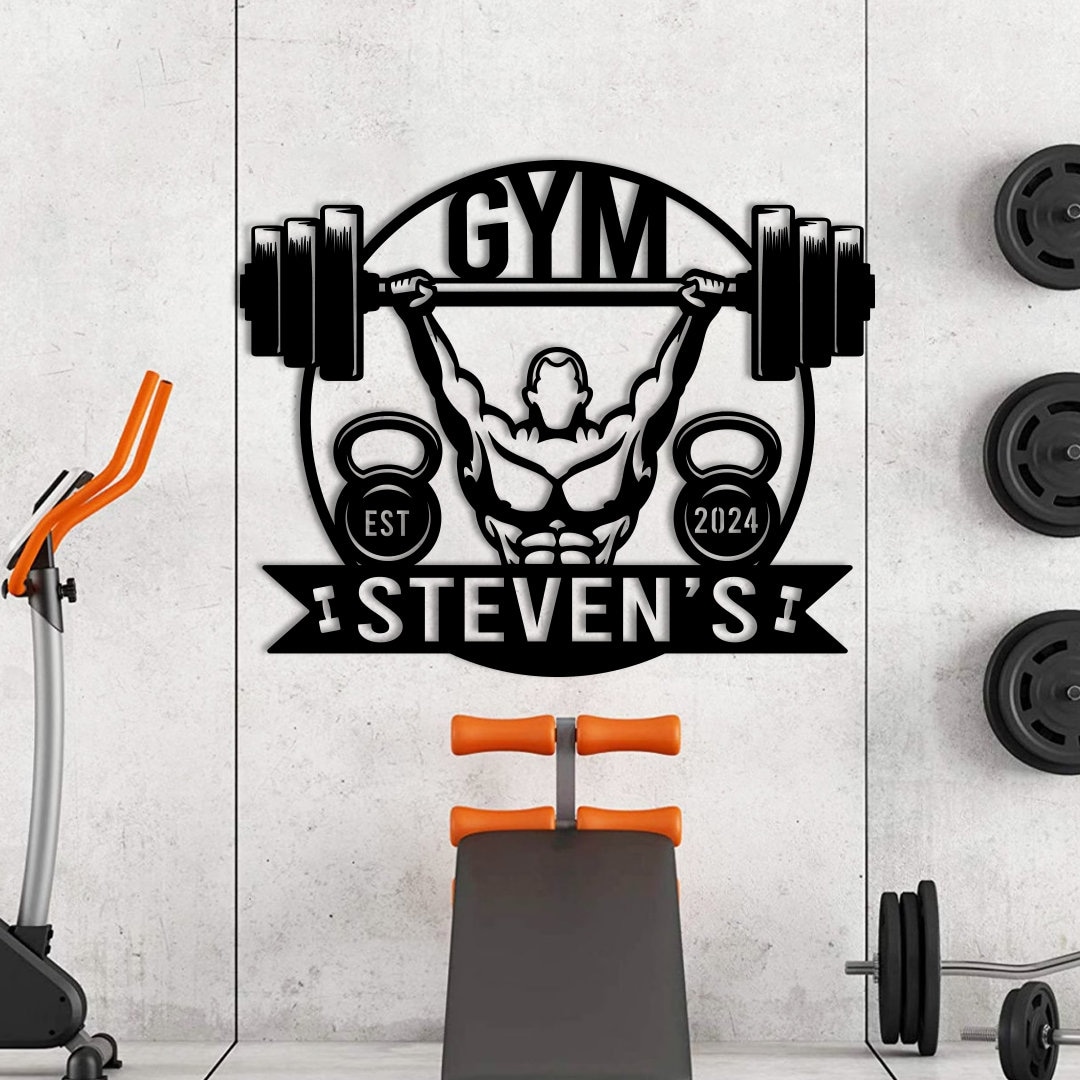 Personalized Home Gym Signs for Workout Room, Home Gym Wall Art With ...