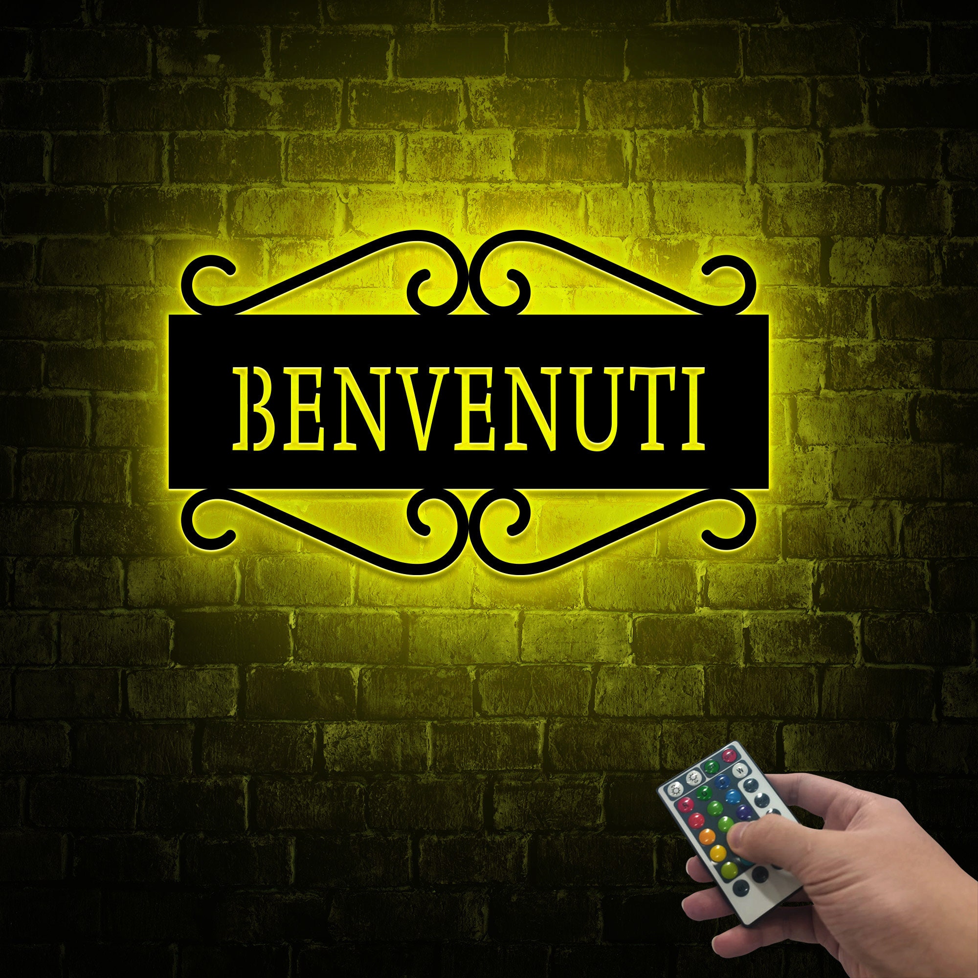 Welcome Sign Metal Wall With LED Light Benvenuti House - Etsy