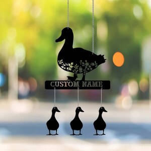 Flower Duck Metal Wind Chime, Custom Sign, Farmhouse Wind Chime ...