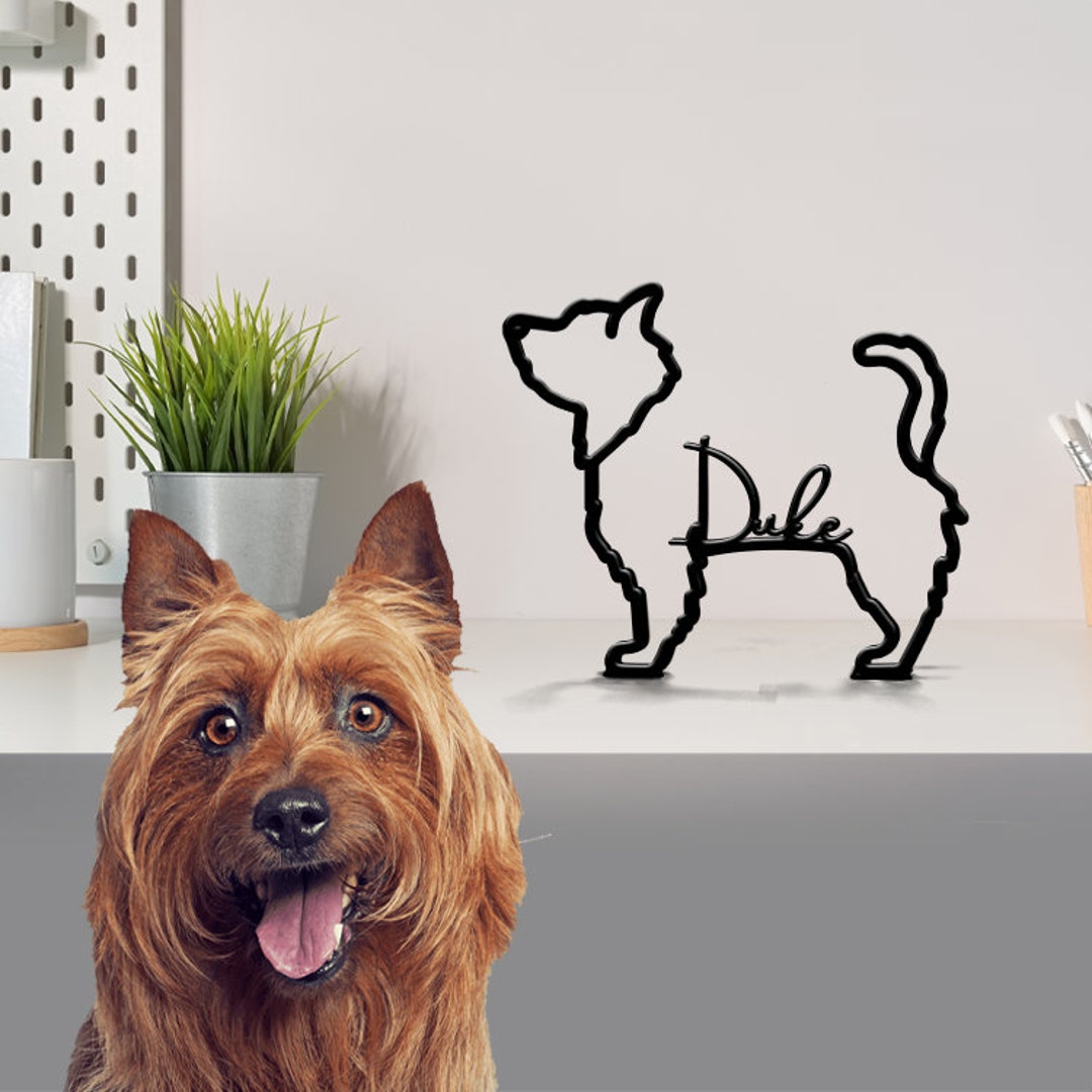 Custom Dog Standing Metal Table Sign, Minimalist Sculpture Statue, Dog ...