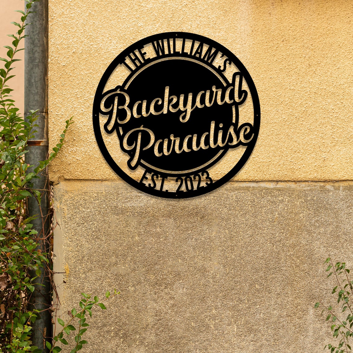 Custom Backyard Paradise Metal Sign Wall Art With Led Light ...