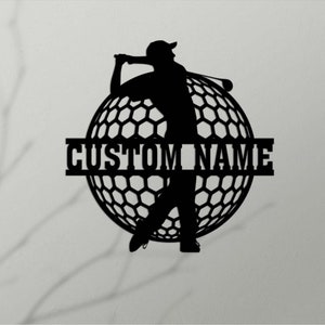Custom Golf Sign, Metal Wall With LED Light, Golfer Gift, Man Cave ...