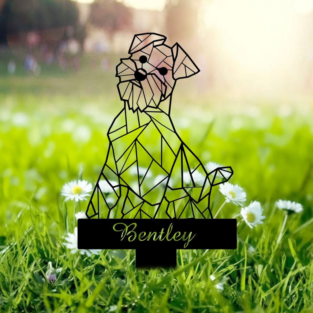Custom Geometric Giant Schnauzer Metal Sign, Pet Memorial Grave Marker ...