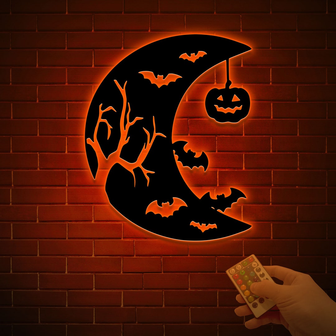 Halloween Sign With LED Lights, Halloween Decorations, Halloween With ...