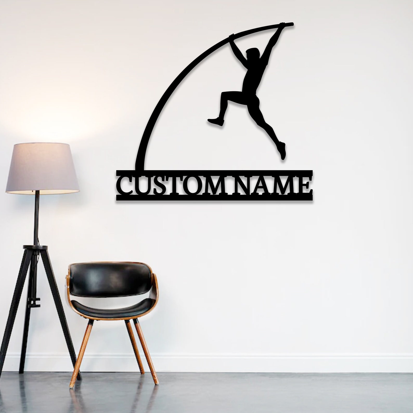 Custom Male Pole Vault Metal Sign Wall Art With LED Lights ...