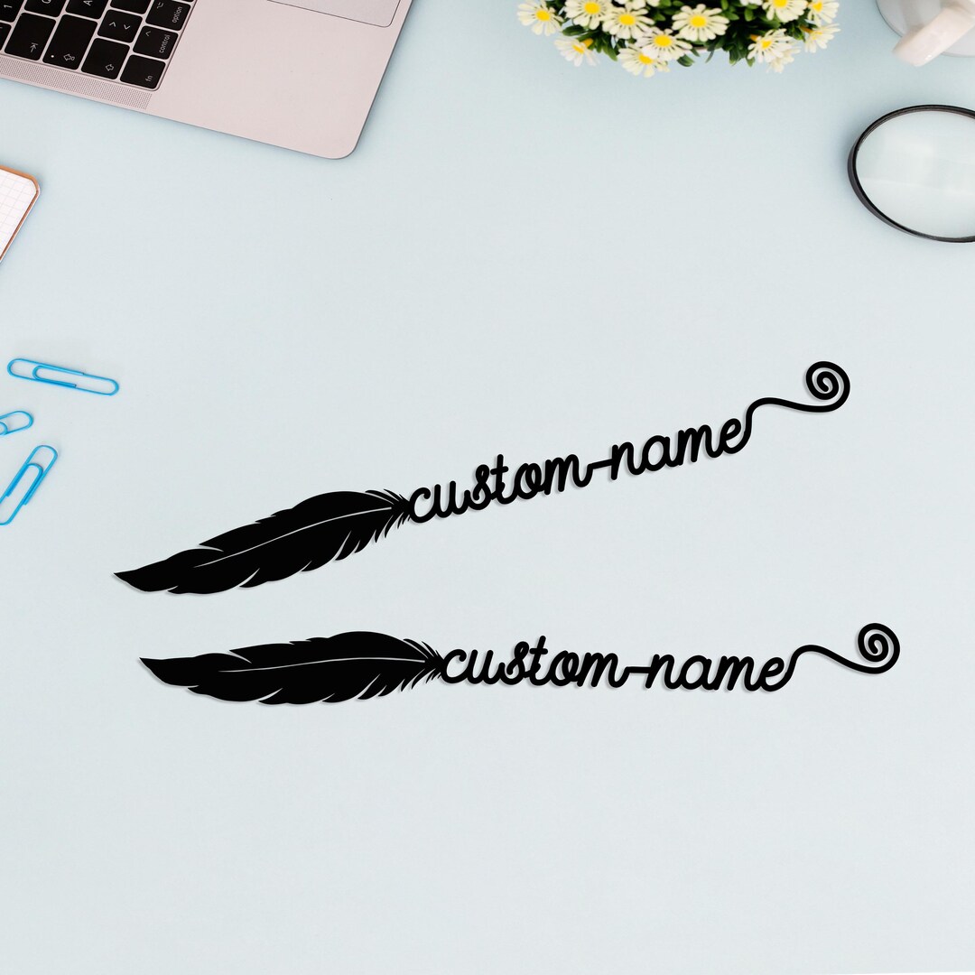 Custom Feather Bookmark, Personalized Book Lover Gift - Etsy