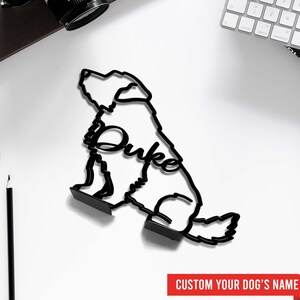 Custom Dog Sitting Metal Table Sign, Minimalist Sculpture Statue, Dog ...