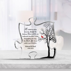 Personalized Acrylic Memorial Puzzle, Sympathy Gift - Etsy