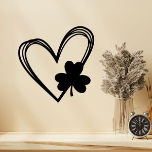 St. Patrick's Day With Heart Metal Sign Wall With Lights, Leaf Clover ...