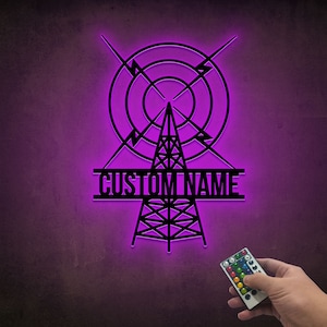 Custom Ham Radio Metal Wall Art With Led Light, Personalized Amateur ...