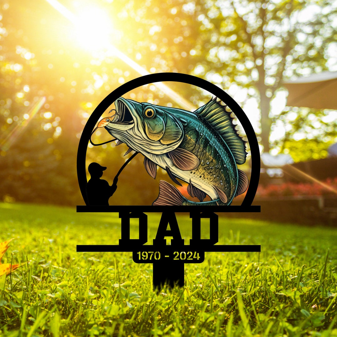 Personalized Fish Memorial Stake, Metal Stake, Trout Fish Loss ...