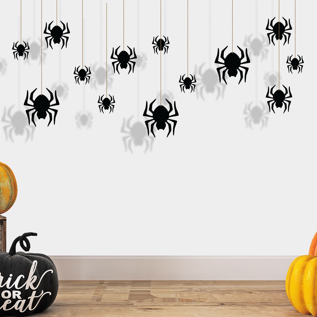 Set of Hanging Spiders Sign, Metal Spider, Halloween Decor, Hanging ...