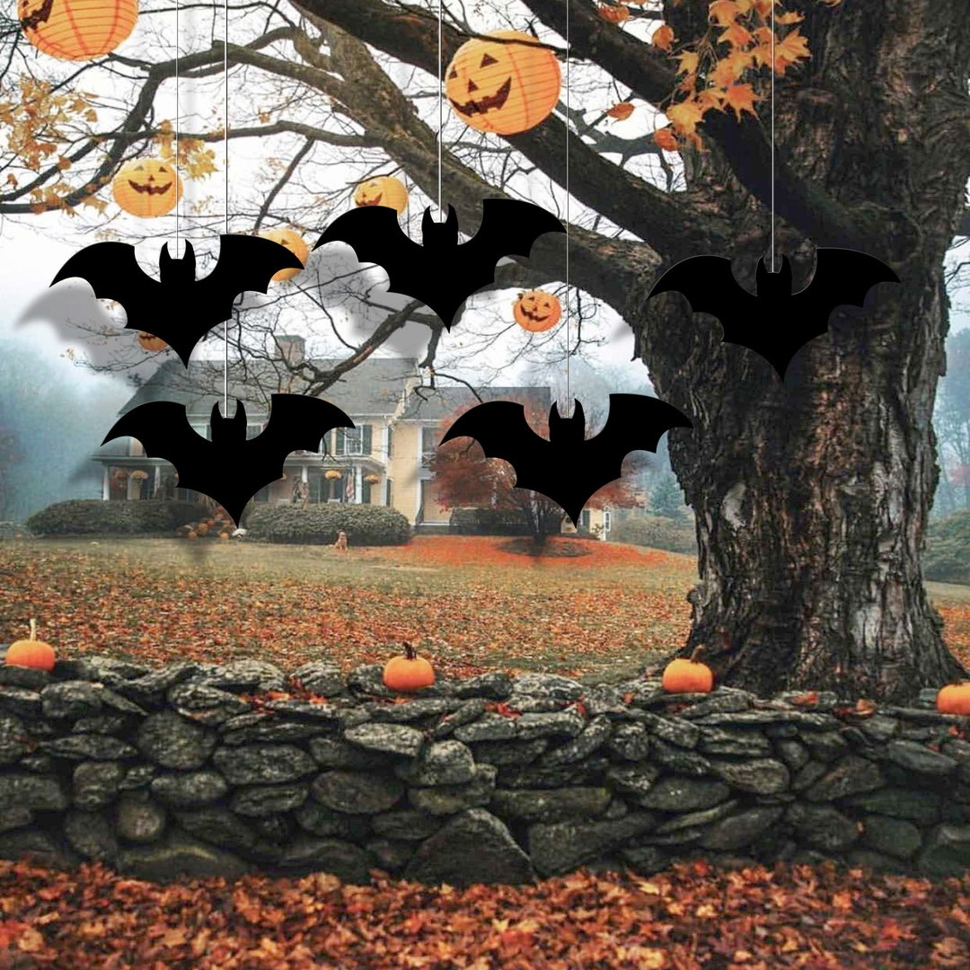 Hanging Bats Sign, Metal Bats, Halloween Decor, Hanging Halloween Bats ...