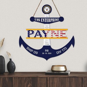 Personalized Navy Anchor Wood Sign, US Navy Gift - Etsy