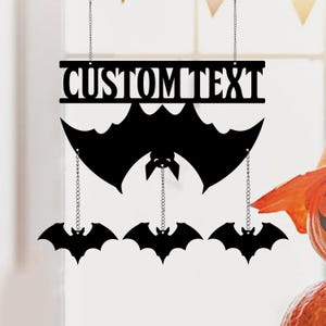 Custom Bat Metal Wind Chime, Halloween Wind Chime, Halloween Outdoor ...