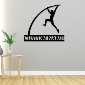 Custom Male Pole Vault Metal Sign Wall Art With LED Lights ...