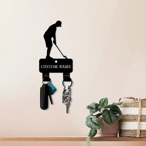 Custom Golf Sign, Metal Key Holder, Mini Sign, Cute Decor, Custom Key ...