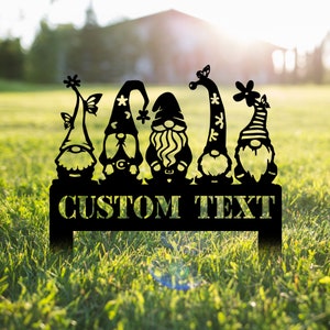 Custom Gnome Metal Stake, Gnome Metal Art, Custom Garden Sign, Garden ...