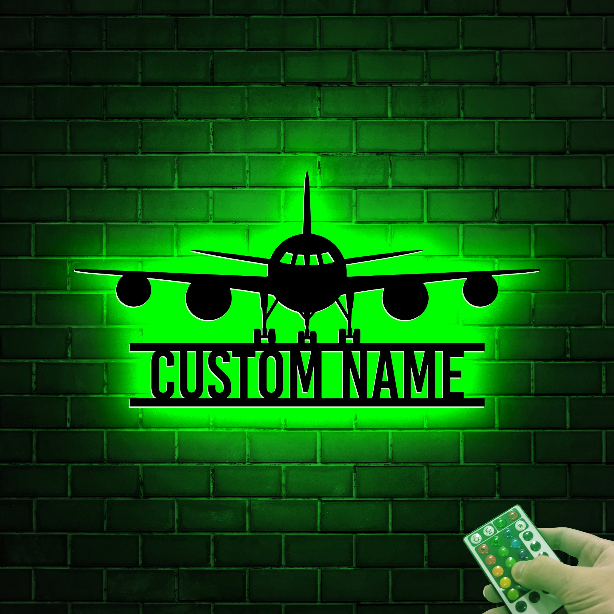 Airplane Metal Sign With LED Light, Airplane Signs, Aviation Sign, Gift ...