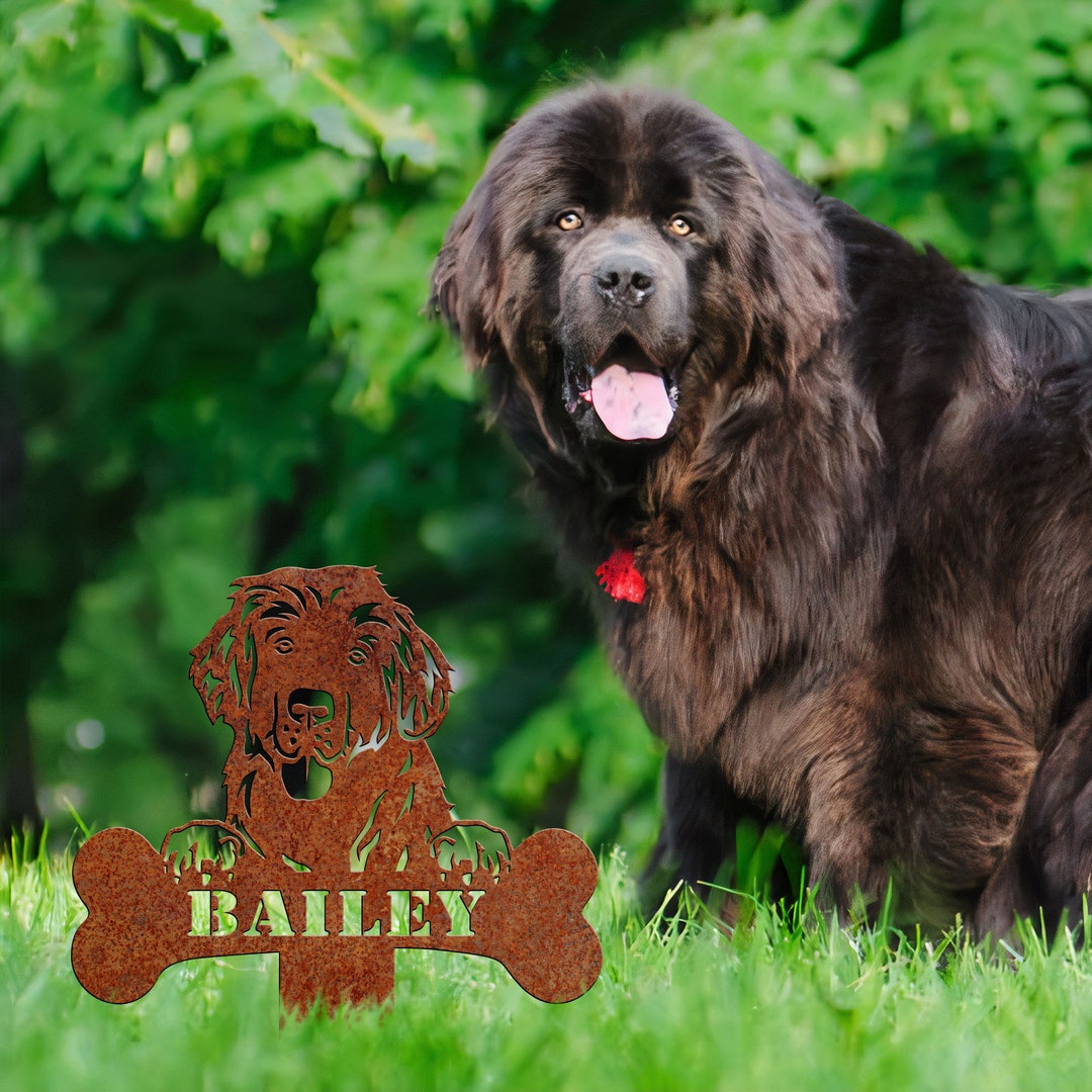 Custom Newfoundland Dog Memorial Sign, Rusty Metal Garden Stake - Etsy