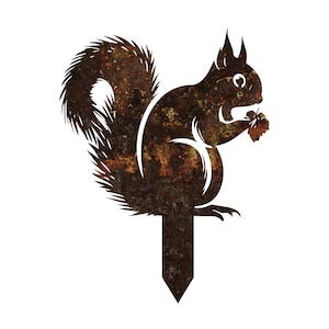 Rusty Squirrel Metal Sign, Garden Decor, Squirrel Stake, Vintage Sign ...