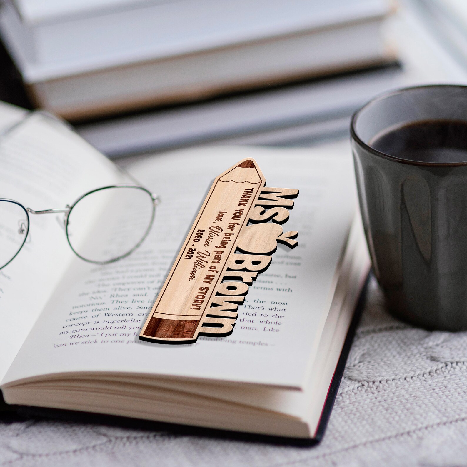 Custom Wood Teacher Bookmark, Personalized Thank You Gift - Etsy