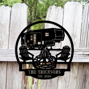 Custom Metal Campfire Sign With Stakes, Personalized Cabin Sign, 5th ...