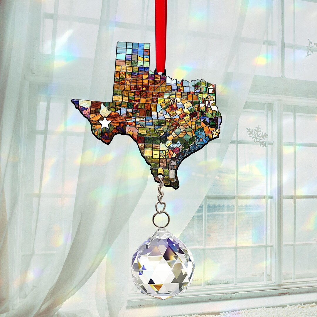 Texas Suncatcher Crystal, State Pride Acrylic Window Ornament - Etsy