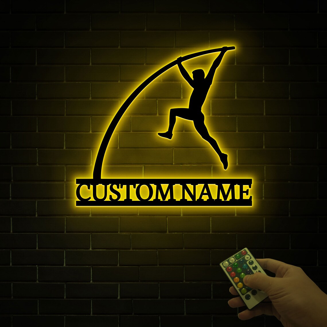 Custom Male Pole Vault Metal Sign Wall Art With LED Lights ...