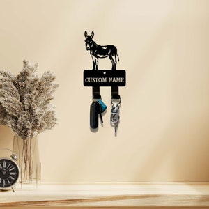 Donkey Metal Key Holder, Mini Sign, Cute Decor, Custom Key Holder ...