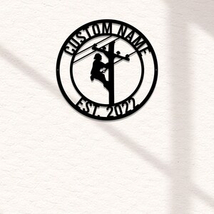 Custom Lineman Electrician Sign With Led Light, Electrical Decor, Power ...