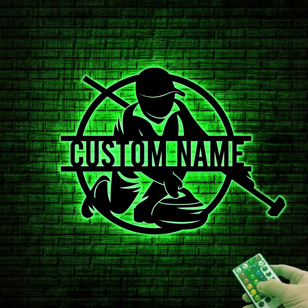 Custom Curling Sign, Metal Wall With LED Light, Curling Player Gift ...