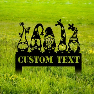 Custom Gnome Metal Stake, Gnome Metal Art, Custom Garden Sign, Garden ...