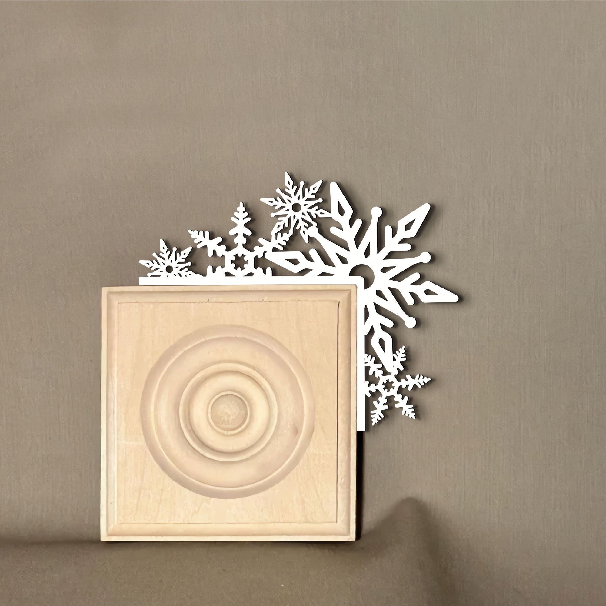 Christmas Door Corner Metal Sign, Snowflake Door Corner, White ...