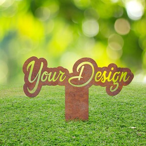 Custom Logo Metal Stake, Metal Sign, Backyard Decor, Yard Sign, Rusty ...