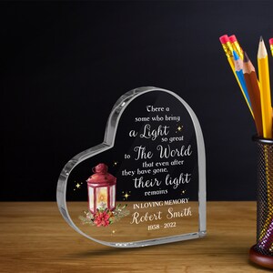 Personalized Acrylic Heart, Temporary Grave Marker, Sympathy Gift ...