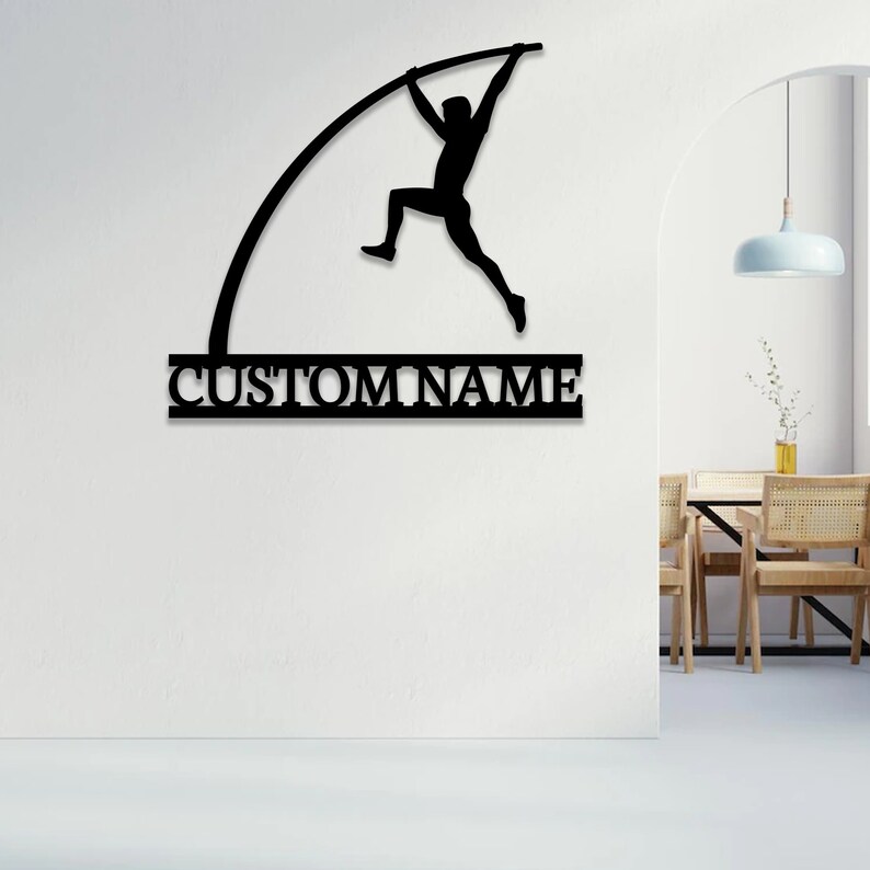 Custom Male Pole Vault Metal Sign Wall Art With LED Lights ...