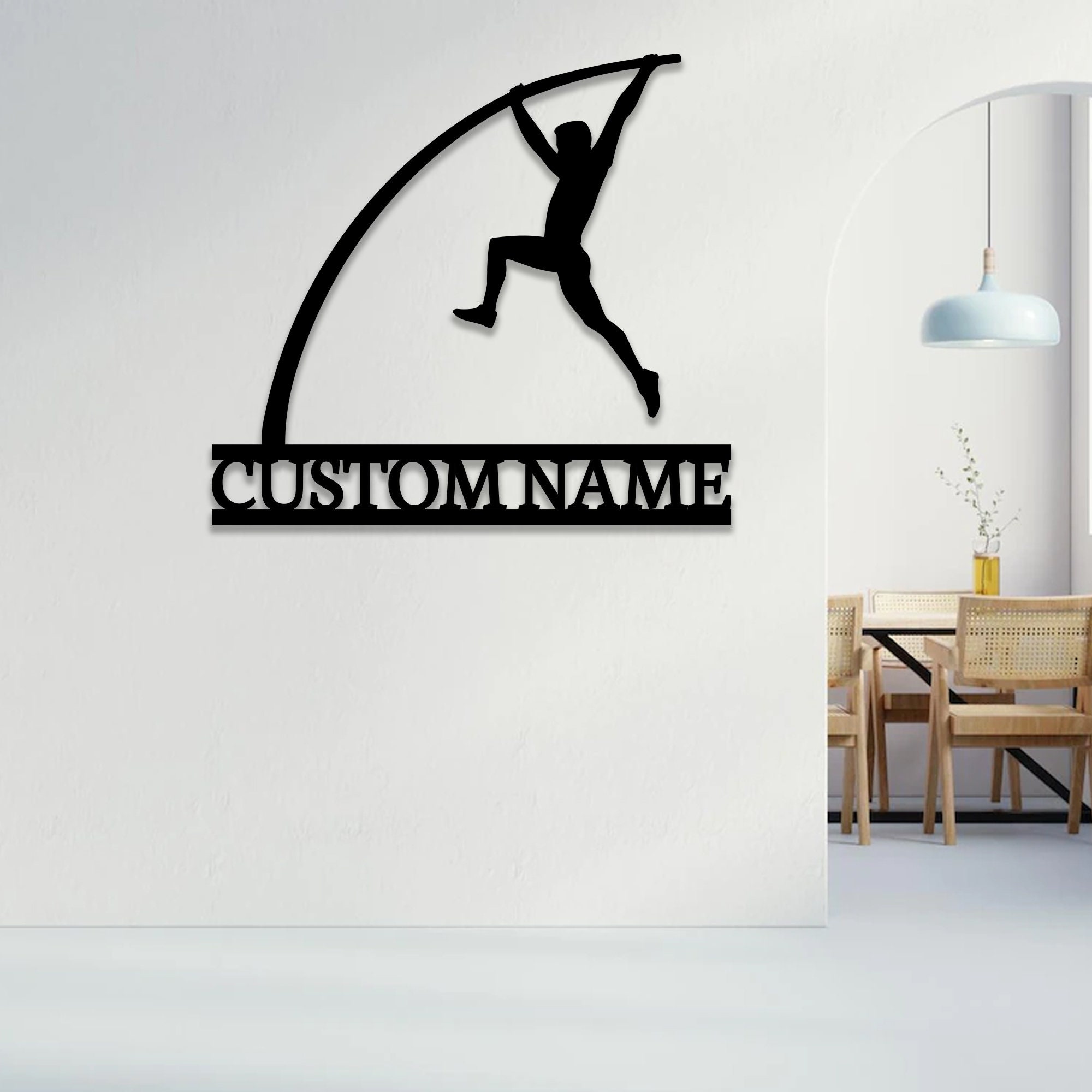 Custom Male Pole Vault Metal Sign Wall Art With LED Lights ...