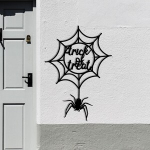 Spiderweb Door Sign, Spider Wall Art, Metal Spiderweb Welcome Sign ...