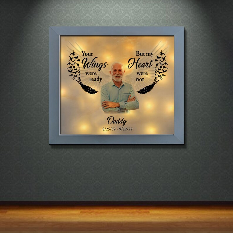 Personalized Shadow Box Your Wings Were Ready but My Heart - Etsy