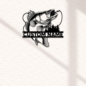 Custom Walleye Fishing Metal Sign With Led Light, Fishing Gifts for Men ...