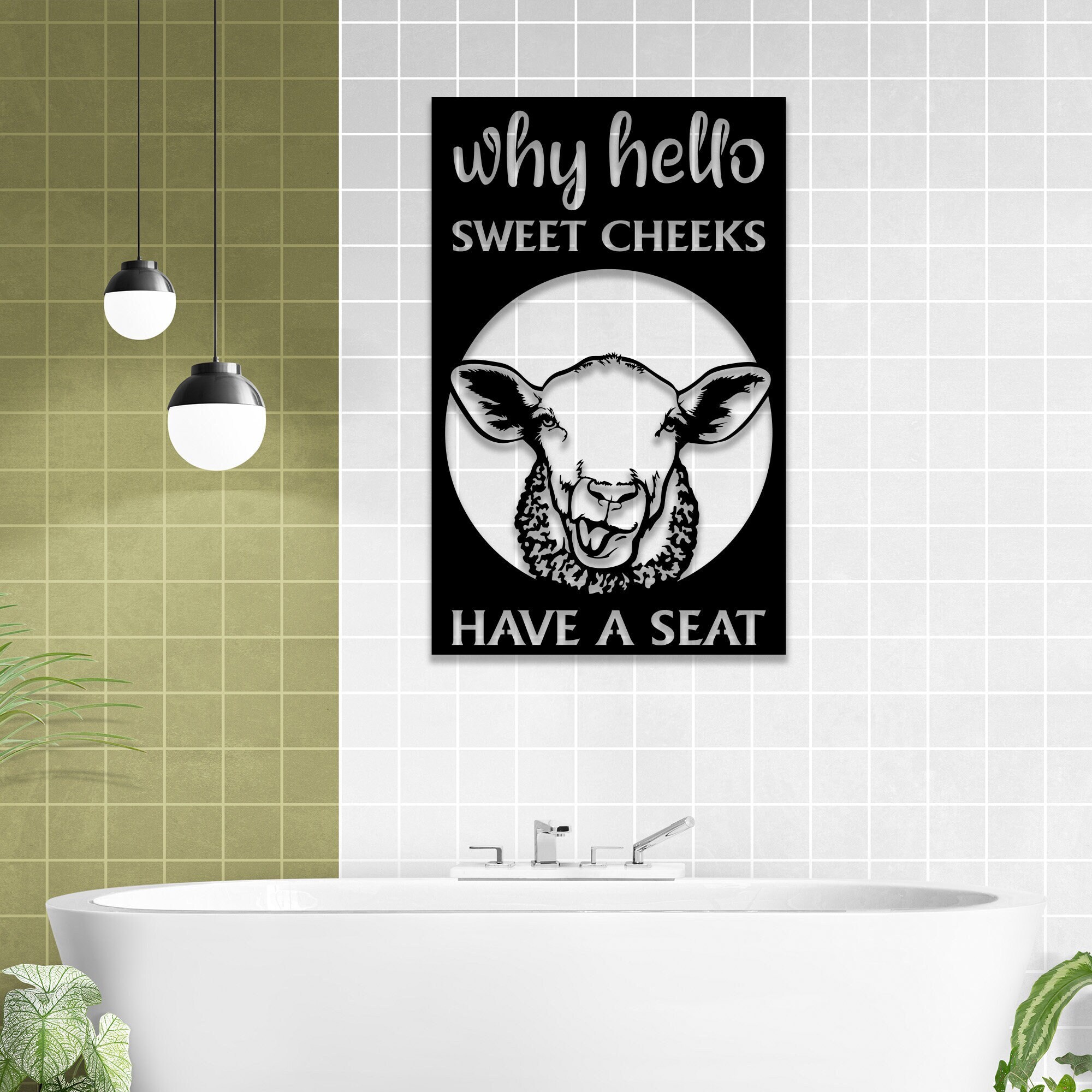 Why Hello Sweet Cheeks Metal Wall With LED Light Have A - Etsy