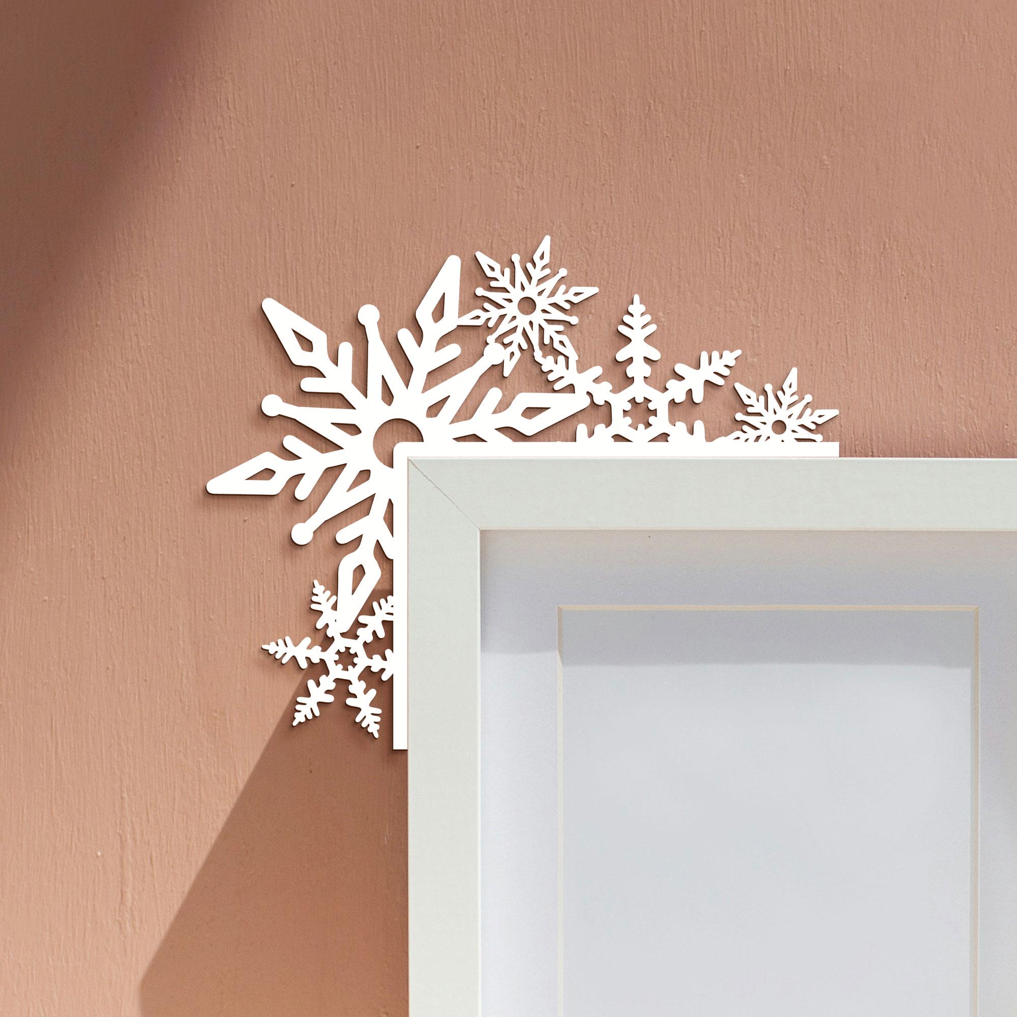 Christmas Door Corner Metal Sign, Snowflake Door Corner, White ...