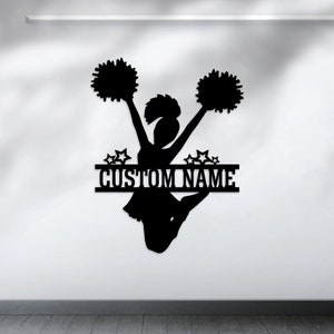 Custom Cheerleading Sign, Metal Wall With LED Light, Cheerleading Gift ...
