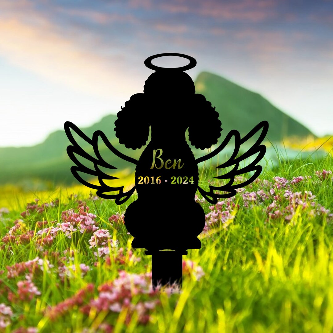 Custom Memorial Metal Sign, Poodles Dog Loss, Grave Marker for Dog ...