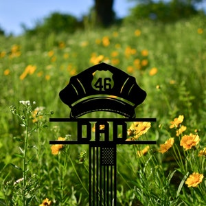 Personalized Policeman Memorial Metal Yard Stake, Police Sympathy Gift ...