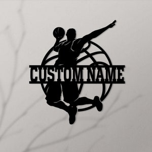 Custom Basketball Sign, Metal Wall With LED Light, Basketball Player ...