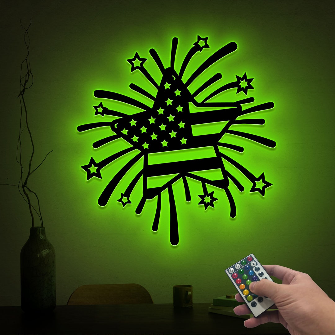 LED 4th of July Star Sign, Patriotic American Flag Decor - Etsy